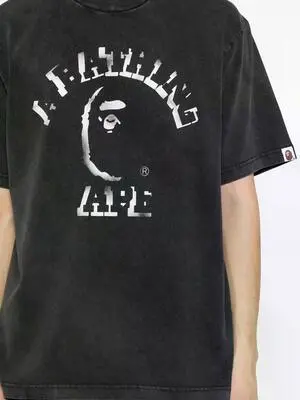 A BATHING APE Garment Dye Spray Print Tee - Black
