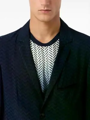 Giorgio Armani Zigzag-print Single-breasted Blazer