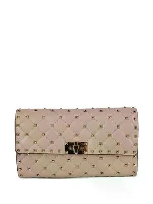 Valentino Garavani Rockstud Spike Quilted Lambskin Nappa Crossbody Bag - Neutrals