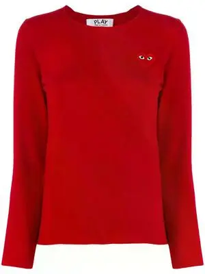Play Comme Des Garcon Heart Appliqué Sweater - Red