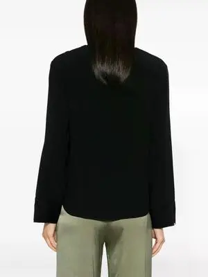 FORTE_FORTE V-neck Crepe Blouse