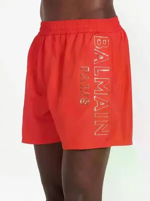 Balmain Metallic-logo Swim Shorts