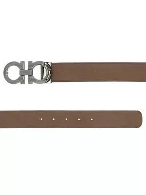 FERRAGAMO Reversible Gancini Belt - Black