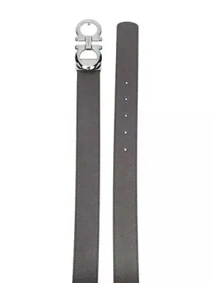 FERRAGAMO Reversible Gancini Belt - Black