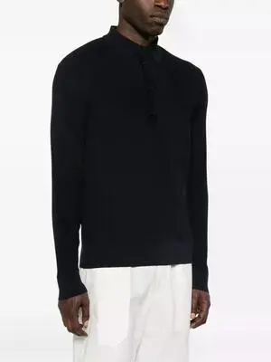 Brioni Ribbed-knit Polo Shirt