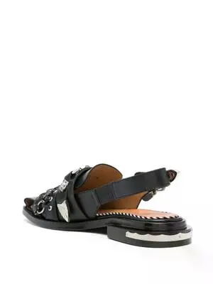 Toga Embellished Leather Sandals
