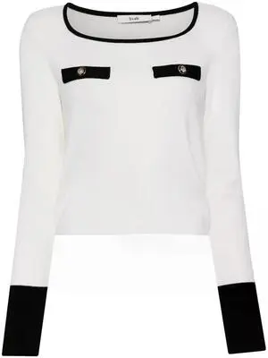 B+AB Round-neck Cropped Knitted Top - Neutrals