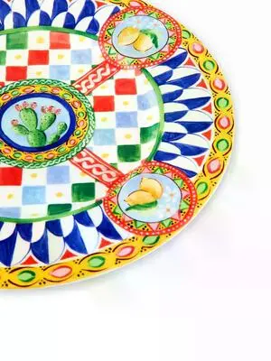 Dolce & Gabbana 2 Piece Fine Porcelain Dinner Plate Set