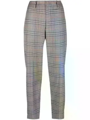 DONDUP Micaela Checked Tapered Trousers