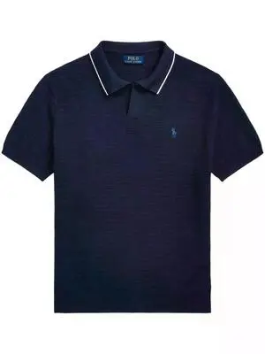 Polo Ralph Lauren Logo-embroidered Textured Jumper - Blue