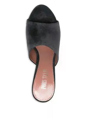 Paris Texas 105mm Suede Sandals - Black