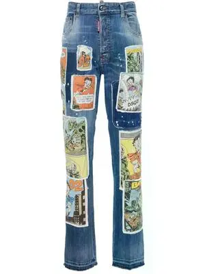 Dsquared2 Patch-detail Straight-leg Jeans