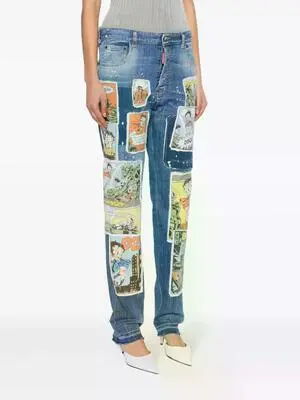 Dsquared2 Patch-detail Straight-leg Jeans