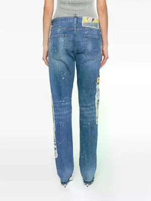 Dsquared2 Patch-detail Straight-leg Jeans