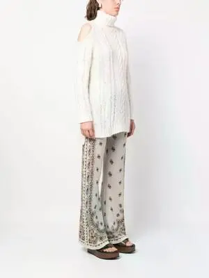 P.a.r.o.s.h Cold-shoulder Cable-knit Jumper