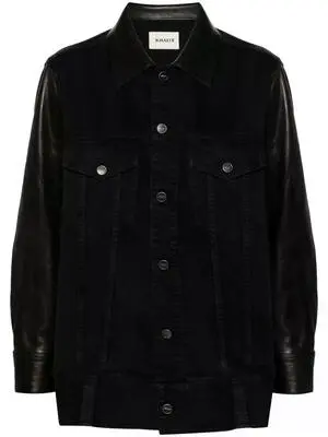 Khaite Grizzo Leather-paneled Denim Jacket
