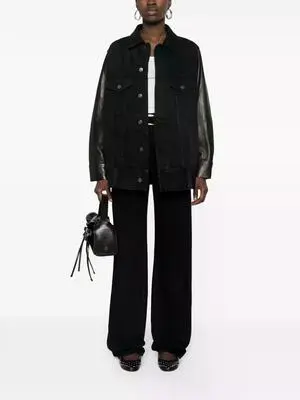 Khaite Grizzo Leather-paneled Denim Jacket
