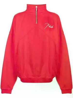 Rhude Embroidered Half-zip Sweatshirt - Red