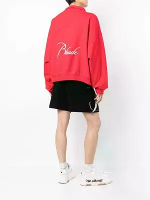 Rhude Embroidered Half-zip Sweatshirt - Red