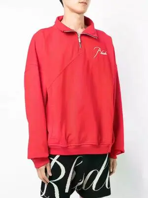 Rhude Embroidered Half-zip Sweatshirt - Red