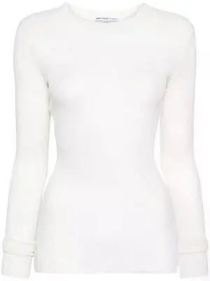 JAMES PERSE Long-sleeve Ribbed Knit Sweater - Neutrals
