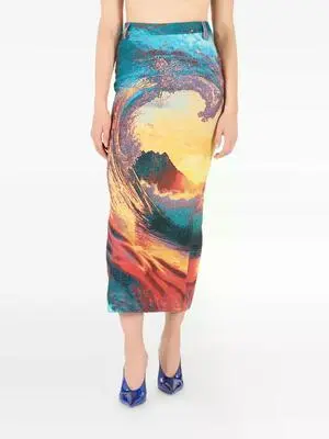 Roberto Cavalli Patterned Jacquard High-waisted Skirt