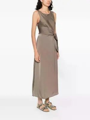 MOUTAKI Satin Midi Dress - Green