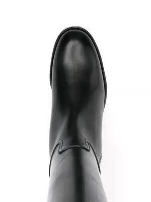 Church's Knee-high Leather Boots With Decorative Buckle - Black