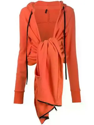BEN TAVERNITI UNRAVEL PROJECT Tie-front Hooded Jacket
