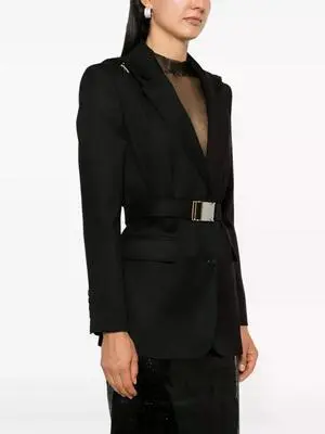 Pinko Cortez Wool-blend Blazer With Detachable Hood