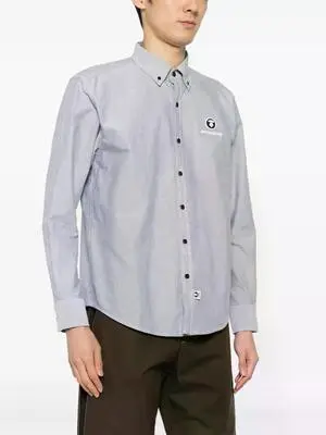 AAPE BY *A BATHING APE Logo-patch Long-sleeved Shirt - Grey