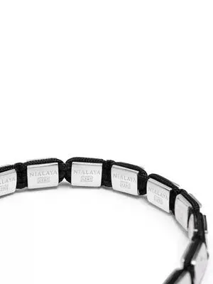 NIALAYA JEWELRY Engraved Beaded Sterling Bracelet