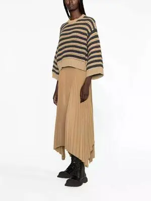 Brunello Cucinelli Striped Crochet Wool-blend Jumper