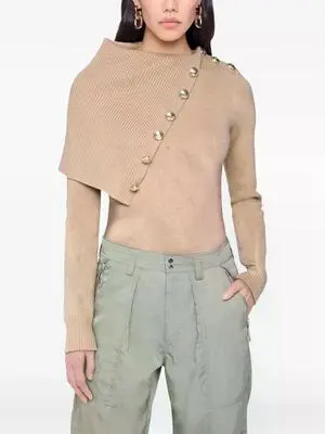 Rabanne Asymmetric Ribbed Sweater