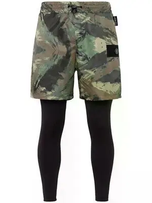 PLEIN SPORT Camouflage-print Layered Track Pants