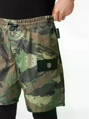 PLEIN SPORT Camouflage-print Layered Track Pants