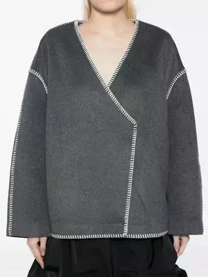 TOUT A COUP Stitch-detail Wrap Jacket