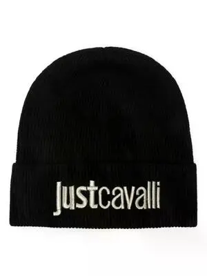 Just Cavalli Logo Embroidered Beanie - Black