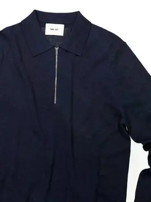 Nn07 Zippered Polo Sweater - Blue
