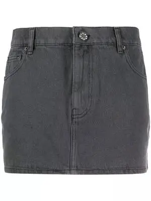 ROTATE BY BIRGER CHRISTENSEN Logo-patch Denim Skirt