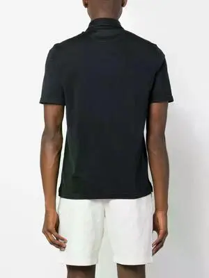 Fedeli Plain Cotton Polo Shirt - Black