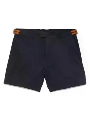 Zegna Stripe-detail Swim Shorts - Blue