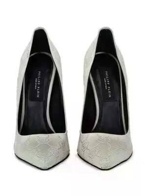 Philipp Plein Decollete Monogram Strass Pumps - Neutrals