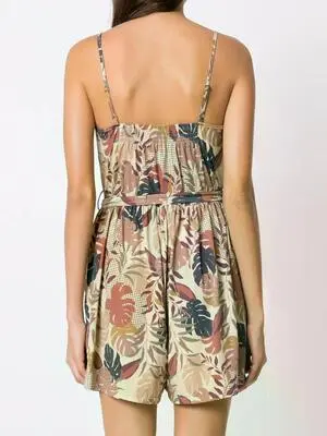 AMIR SLAMA Palm Leaf Print Playsuit