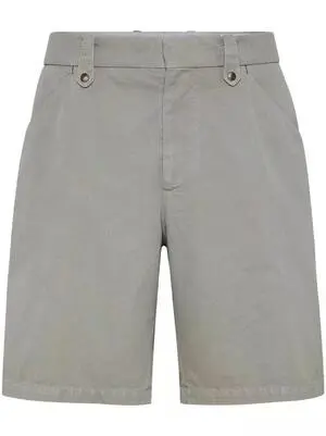 Brunello Cucinelli Gabardine-weave Bermuda Shorts - Green