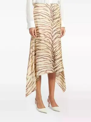 Stella McCartney Tiger-print Asymmetric Midi Skirt
