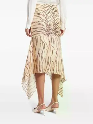 Stella McCartney Tiger-print Asymmetric Midi Skirt