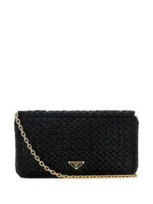 Prada Triangle-logo Woven Shoulder Bag