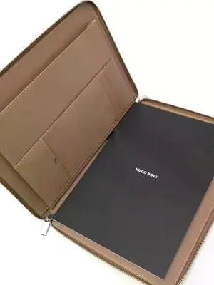 BOSS Logo-lettering Leather Conference Folder
