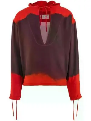 FERRAGAMO Gradient-effect Hooded Kaftan - Red
